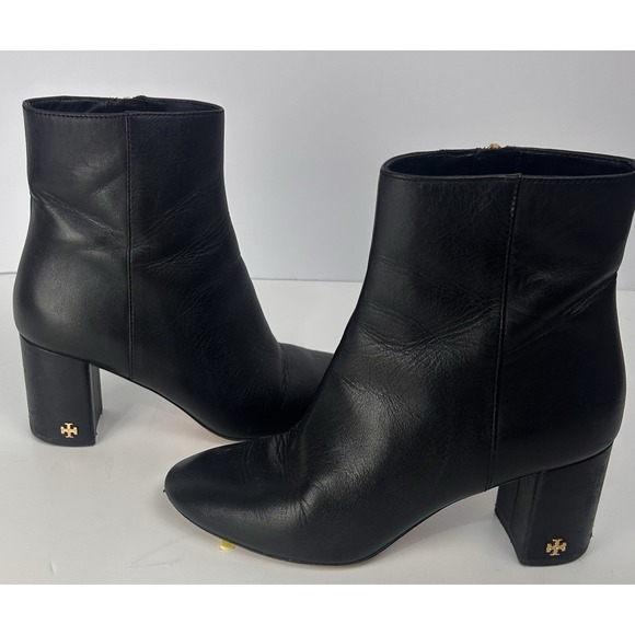 Tory Burch | Shoes | Tory Burch Black Leather Ankle Booties Size 65m ...